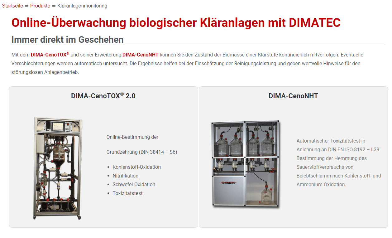 Kläranlagenmonitoring - Dimatec